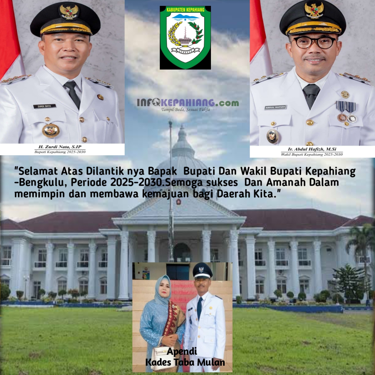 Pemdes Taba Mulan:Selamat Atas Dilantiknya Bupati Dan Wakil Bupati Kepahiang, Periode 2025-2030 ...